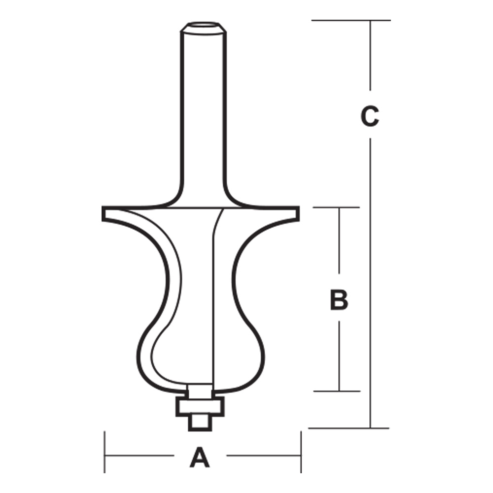 2 Flute Stair Handrail Bit with Ball Bearing Guide Carbide Tipped